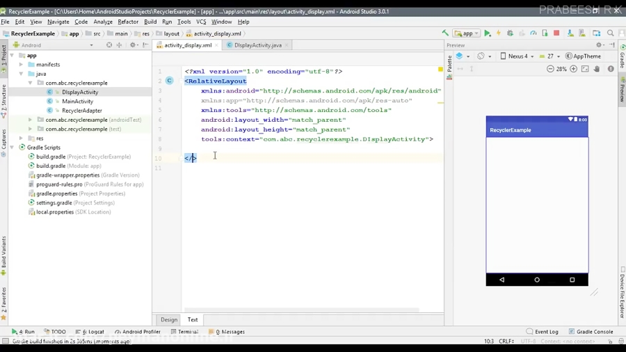 Android tutorial (2018) - 31 - Handle Click Events of RecyclerView