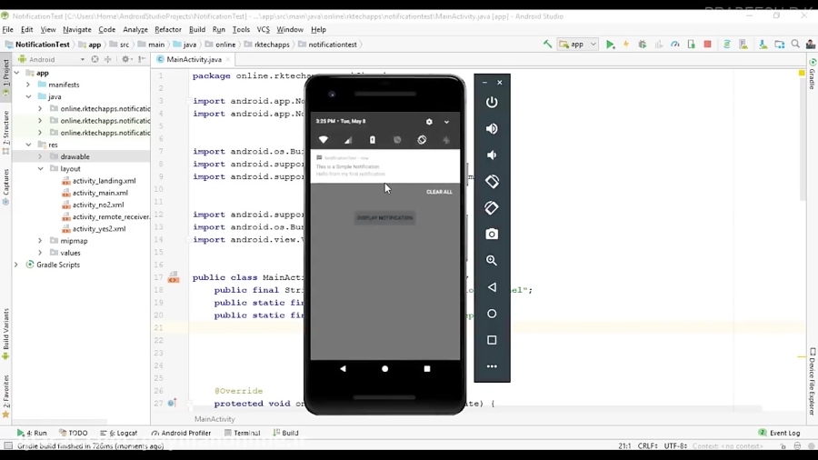 Android tutorial (2018) - 51- Notification with Custom Layout