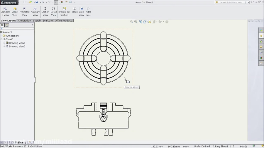 How to make Section view in Solidworks drawing