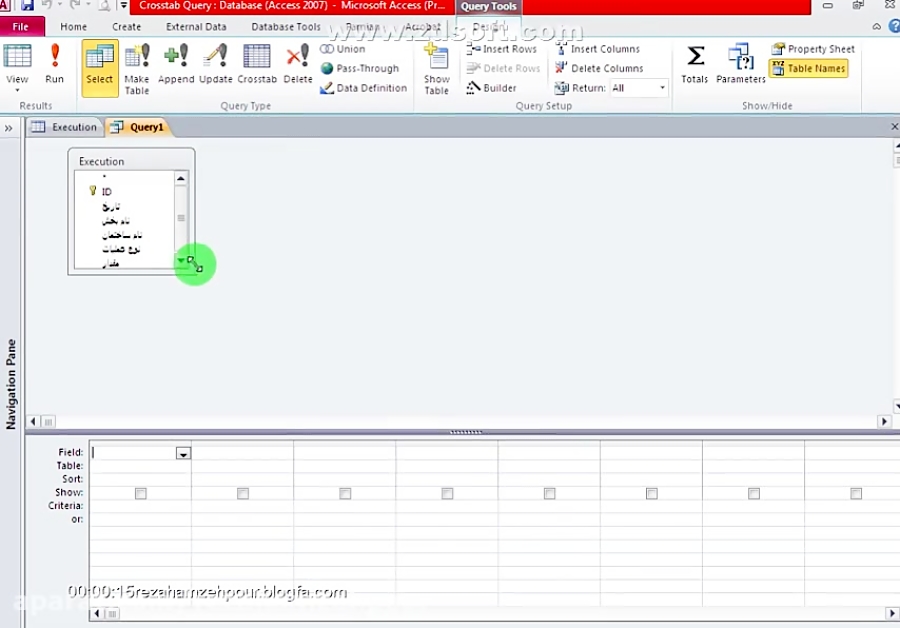 Crosstab Query in Microsoft Access-Reza Hamzehpour