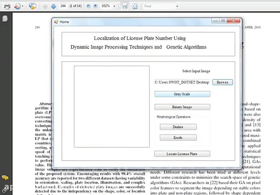 Localization of License Plate Number Using Dynamic Image Processing Techniques and Genetic Algorithm