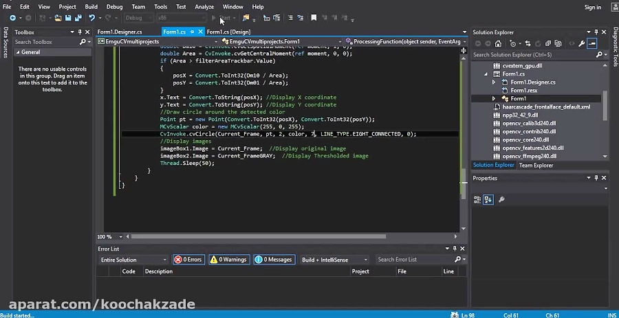 Color Tracking Using Emgu CV C# Real Time [ShowHow]