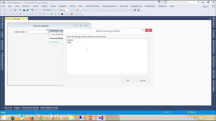 C# Tutorial : Text to speech | FoxLearn