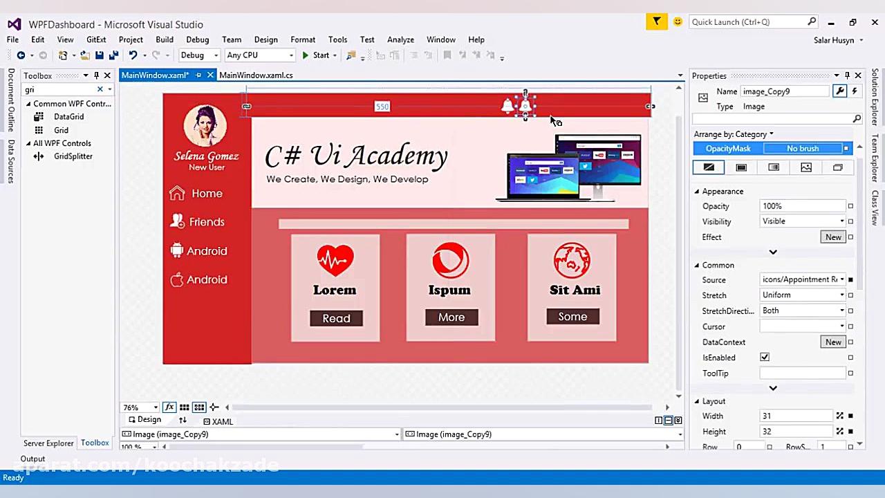 Designing a Dashboard in WPF Visual C#
