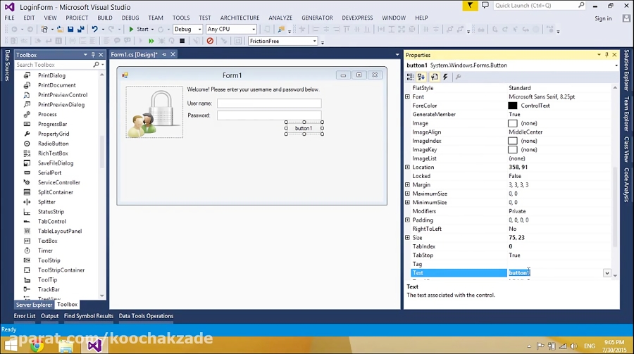 C# Tutorial : Create Login Form with SQL Server | FoxLearn