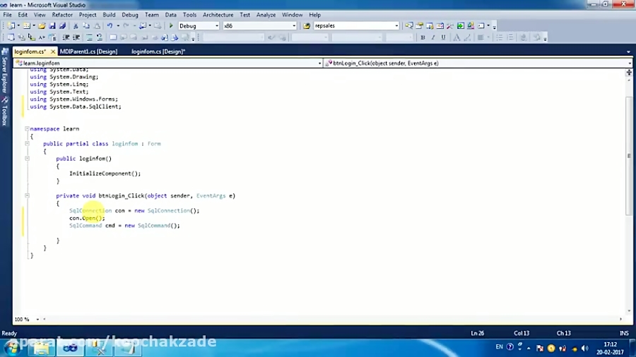 C# Tutorial - Login Form with SQL Database Step By Step