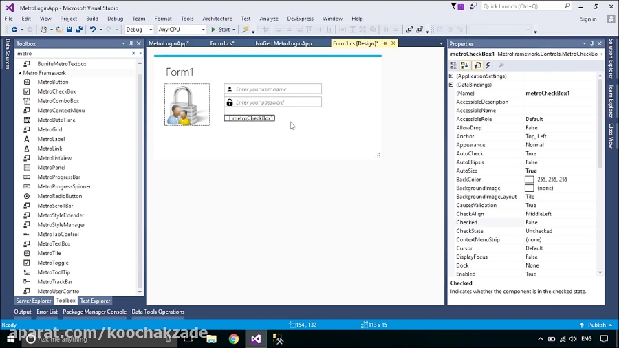 C# Tutorial - Metro Login Form with SQL Database Step By Step | FoxLearn