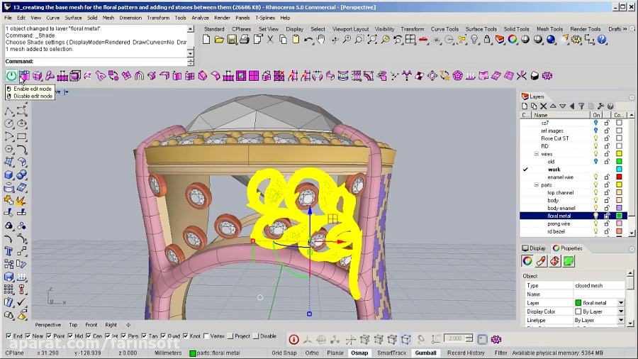 Digital Tutors Modeling a Cocktail Ring in Rhino