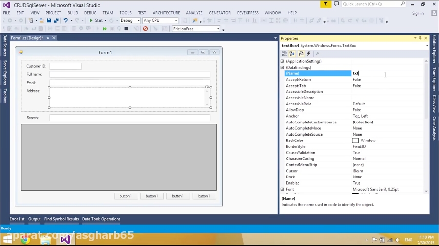 C# Application - Insert Delete Update Select in SQL Server | FoxLearn