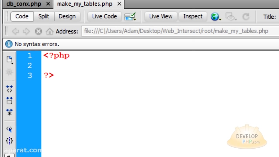 3. MySQL Database Tables Creation PHP Script Logic Tutorial