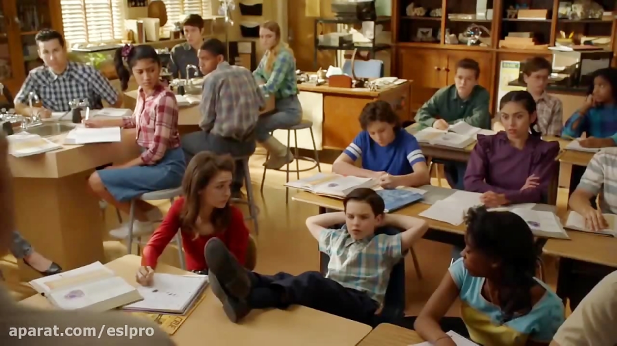 Sheldon chills in classroom young sheldon