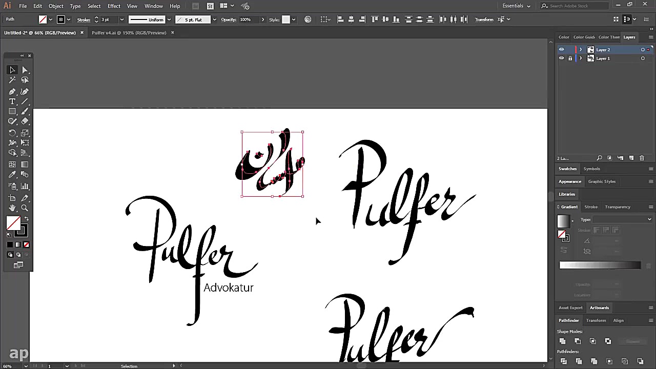 How to create custom calligraphic font | Illustrator CC 2017 tutorial