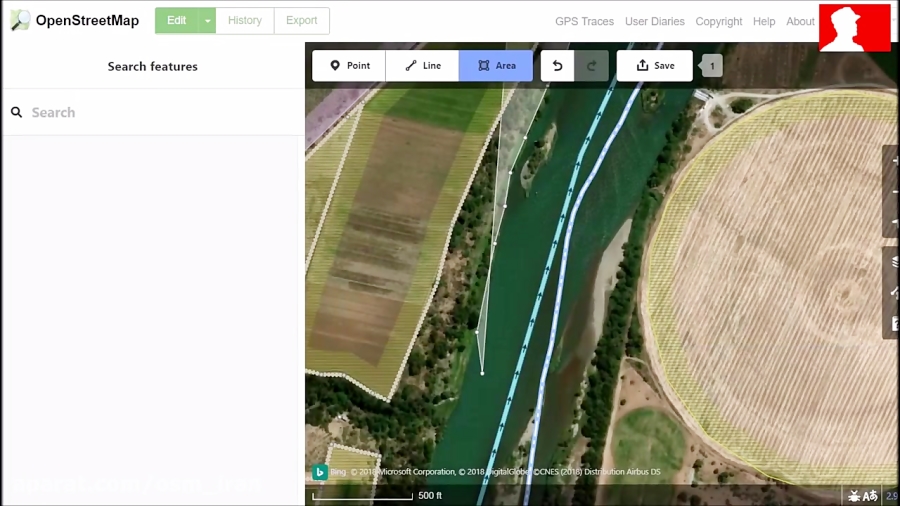 How to Add a River in OSM and Merging Features