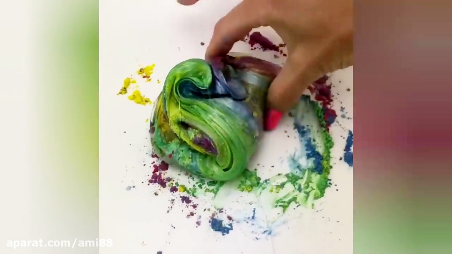 MIX PIGMENT INTO SLIME - PIGMENT AND SLIME MIXING - ADD PIGMENT IN ...
