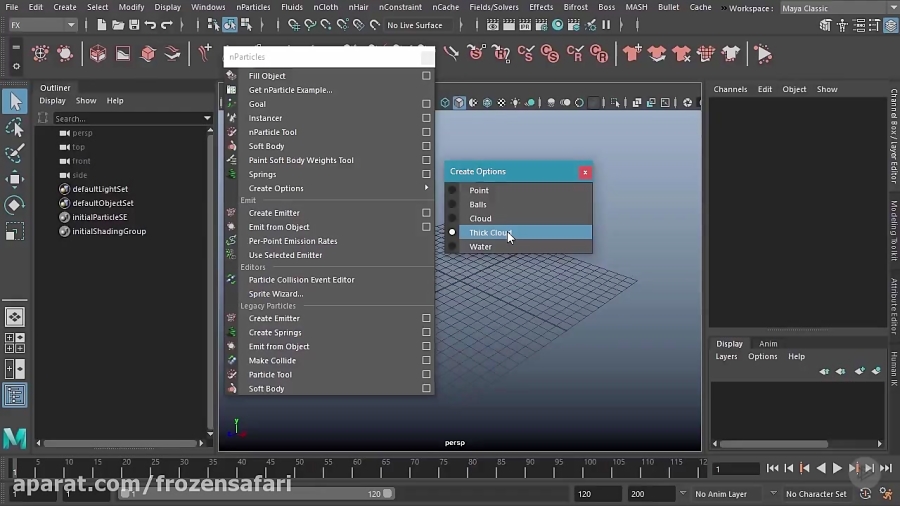 Using the nParticle Tool in Maya