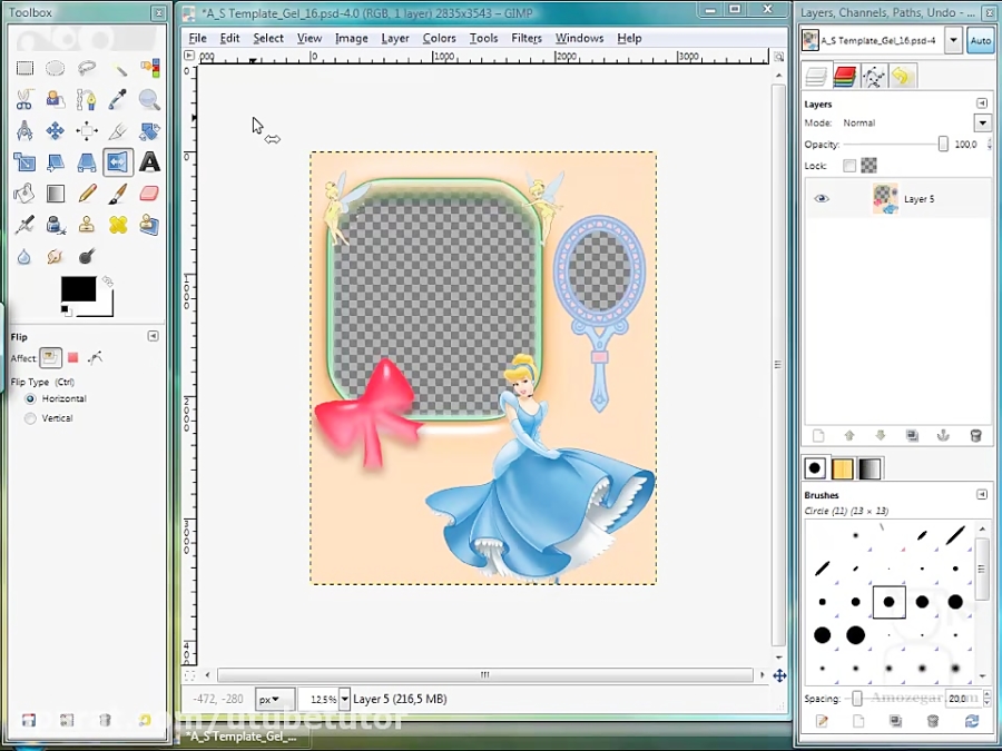 برنامه ویرایش عکس رایگان گیمپ Gimp درس 35- ابزار وارونه کردن Flip tool