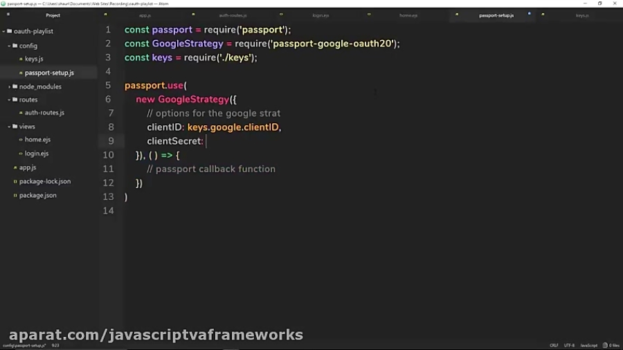 OAuth (Passport.js) Tutorial #7 - Securing Keys