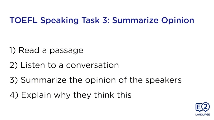 TOEFL Speaking Task 3: Integrated Summarize Opinion | Webinar