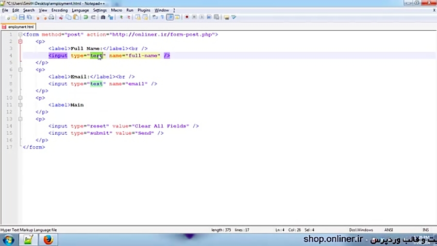 معرفی textarea, radio, checkbox, select-optionدر فرم ها
