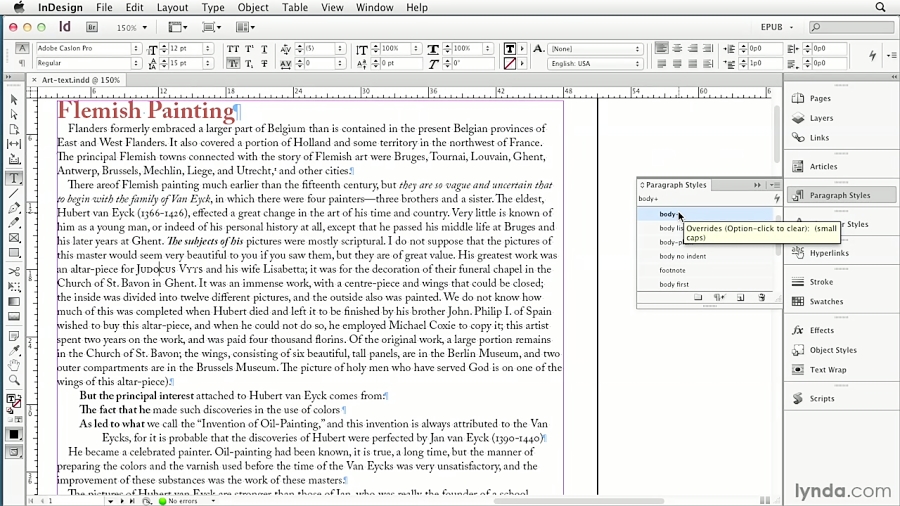 InDesign tutorial: Using free scripts to automate text formatting | lynda.com