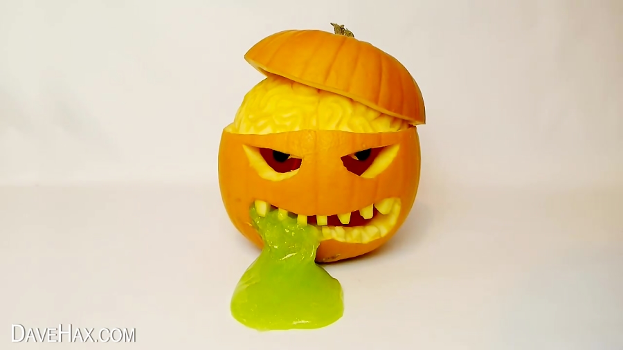 Halloween Pumpkin Carving Idea with Brain and Slime!
