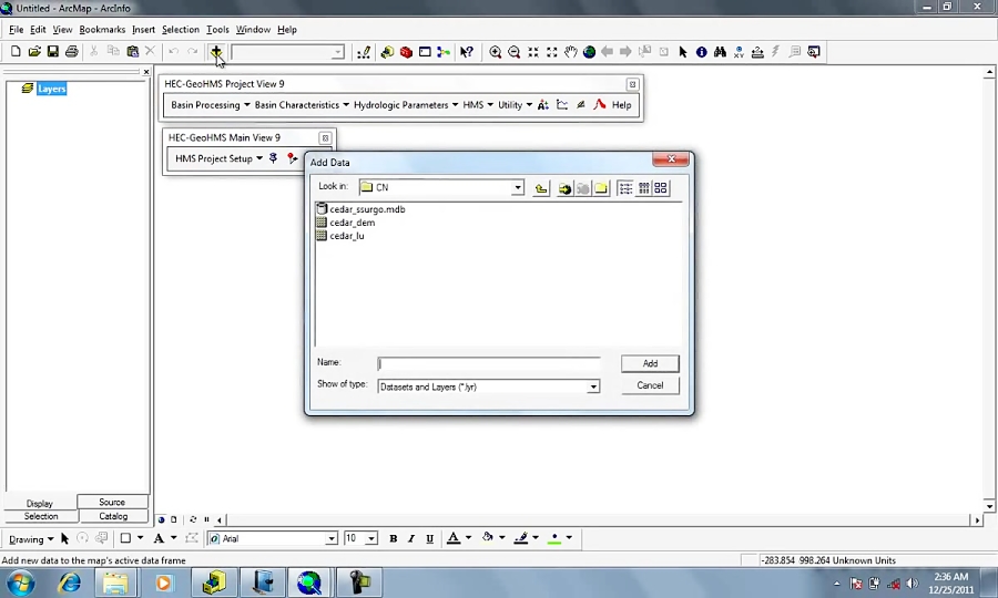 Arcgis Hec Geohms Creating Scs Curve Number Add Data 12 Of 24