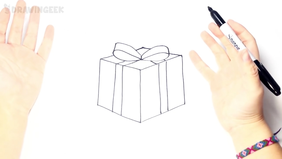How to draw a Present Step by Step | Christmas Present Draw