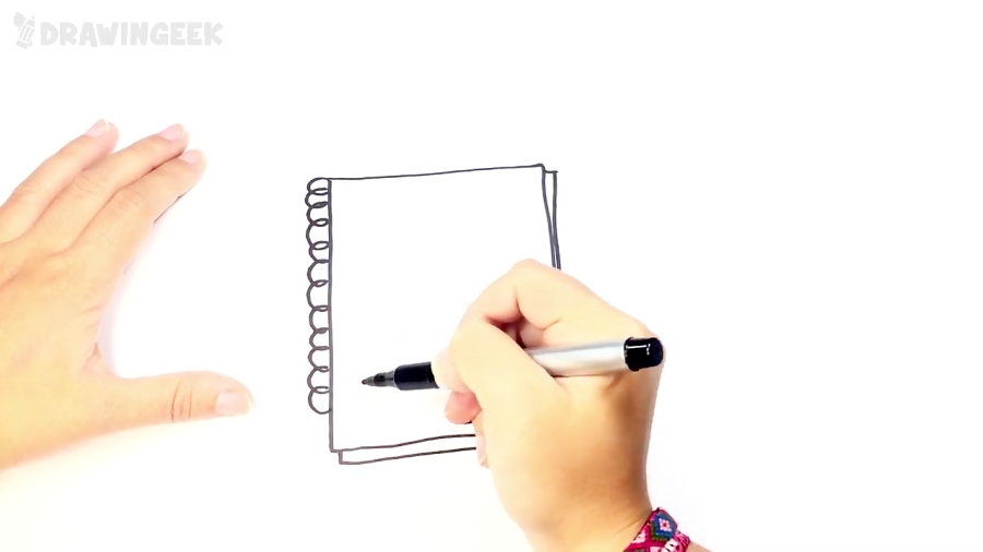 How to draw a Notebook Step by Step | Notebook Drawing Lesson