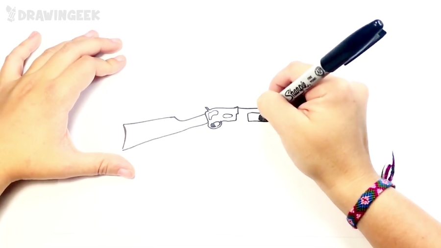 How to draw a Rifle | Rifle Easy Draw Tutorial