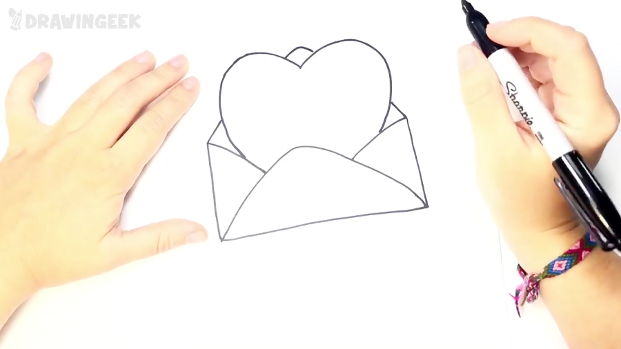 How to draw a Love Letter | Love Letter Easy Draw Tutorial