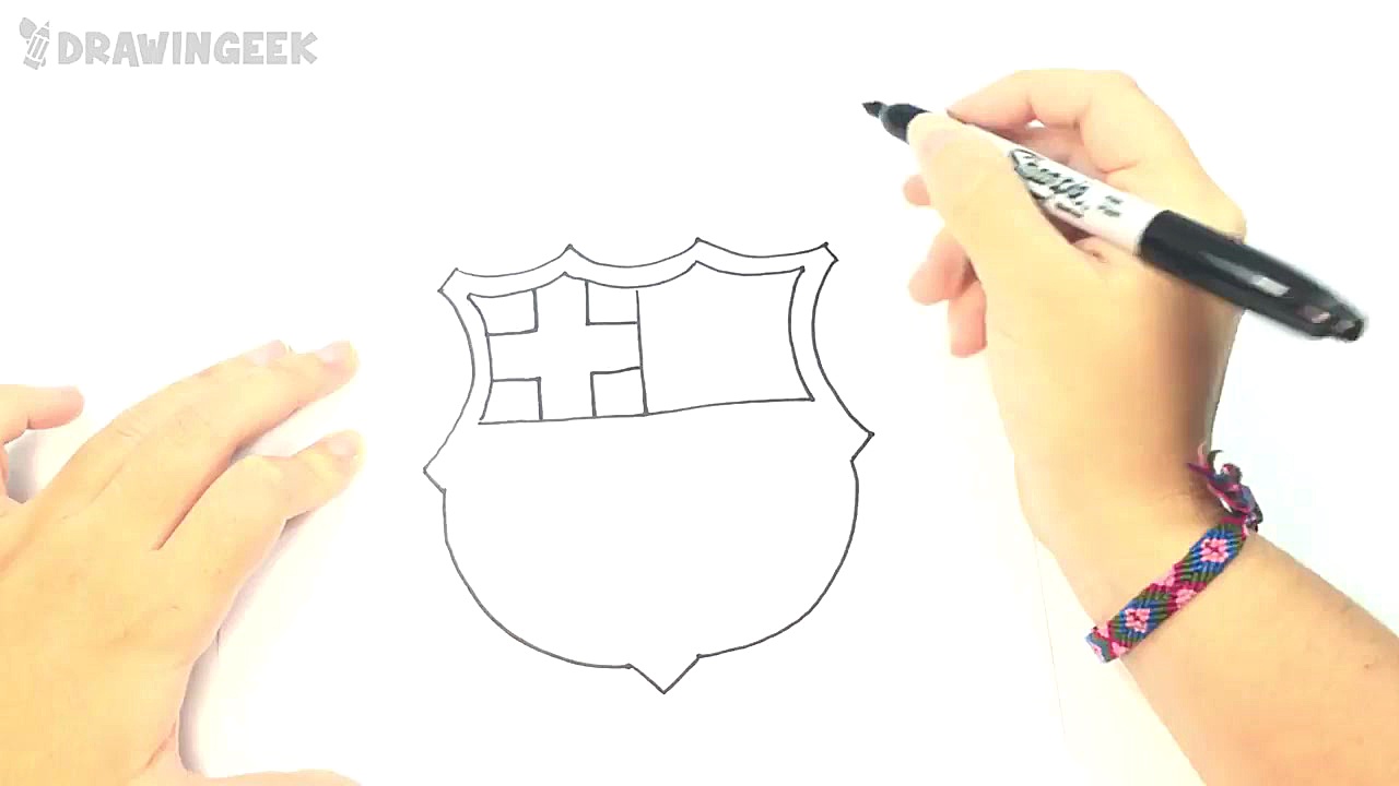 How to draw Barcelona Logo | Barcelona Logo Easy Draw Tutorial