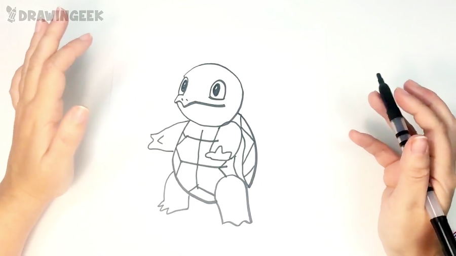 How to draw Squirtle Pokemon Step by Step | Squirtle Easy Draw Tutorial