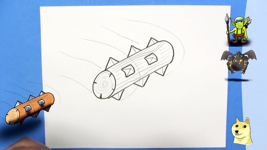 How To Draw the Log from Clash Royale - EASY- Step By Step