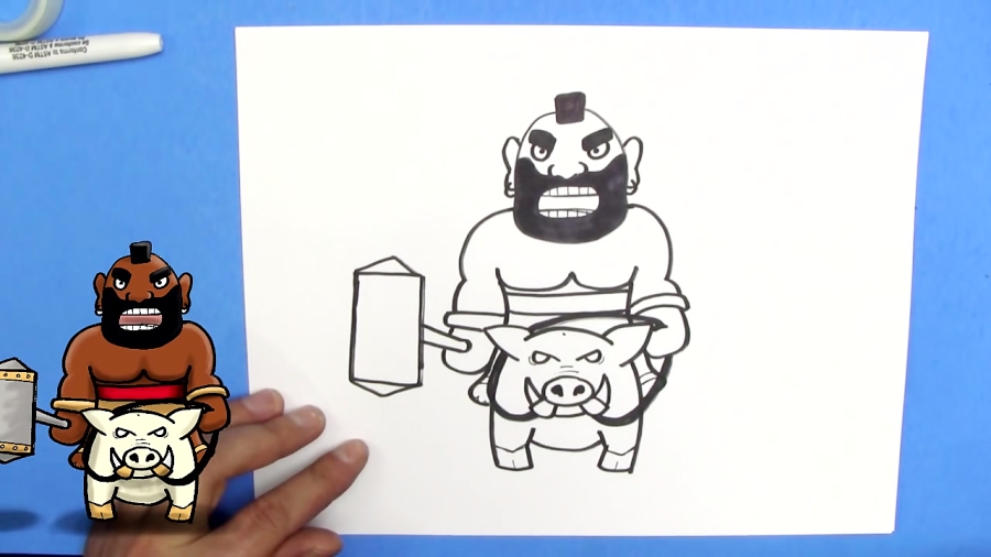 How To Draw Hog Rider from Clash Royale - EASY - Step By Step