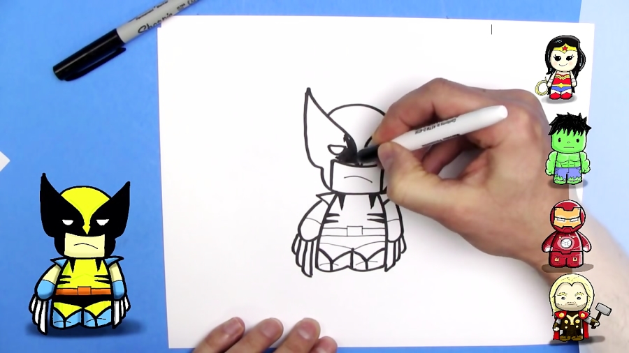How To Draw Wolverine - EASY Chibi - Step By Step - Kawaii