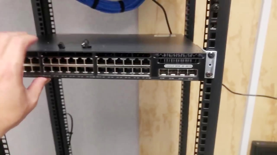 Installing a network switch on server rack 201703