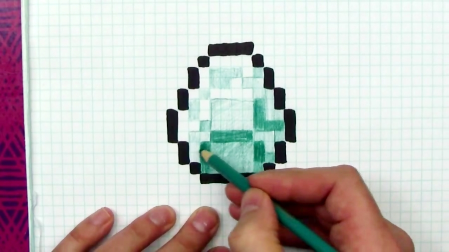How to Draw a Minecraft Diamond - Step by Step