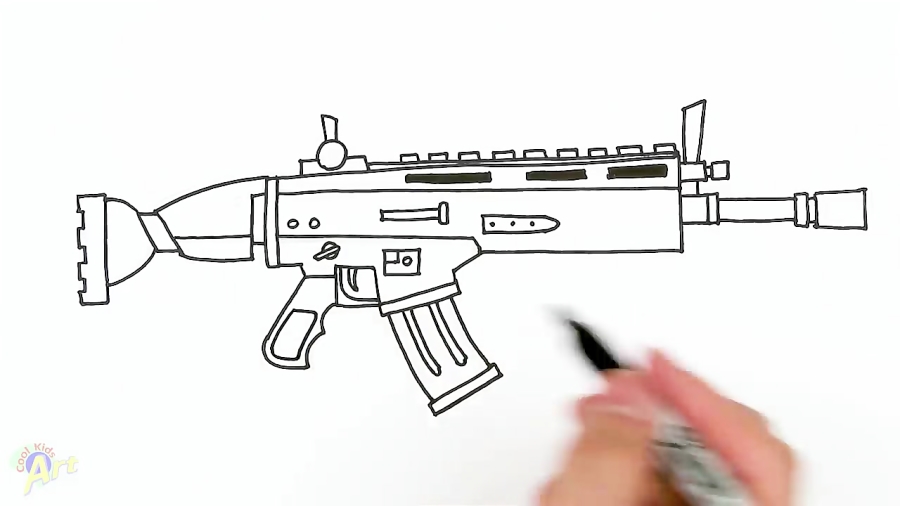 How to Draw the SCAR Rifle | Fortnite
