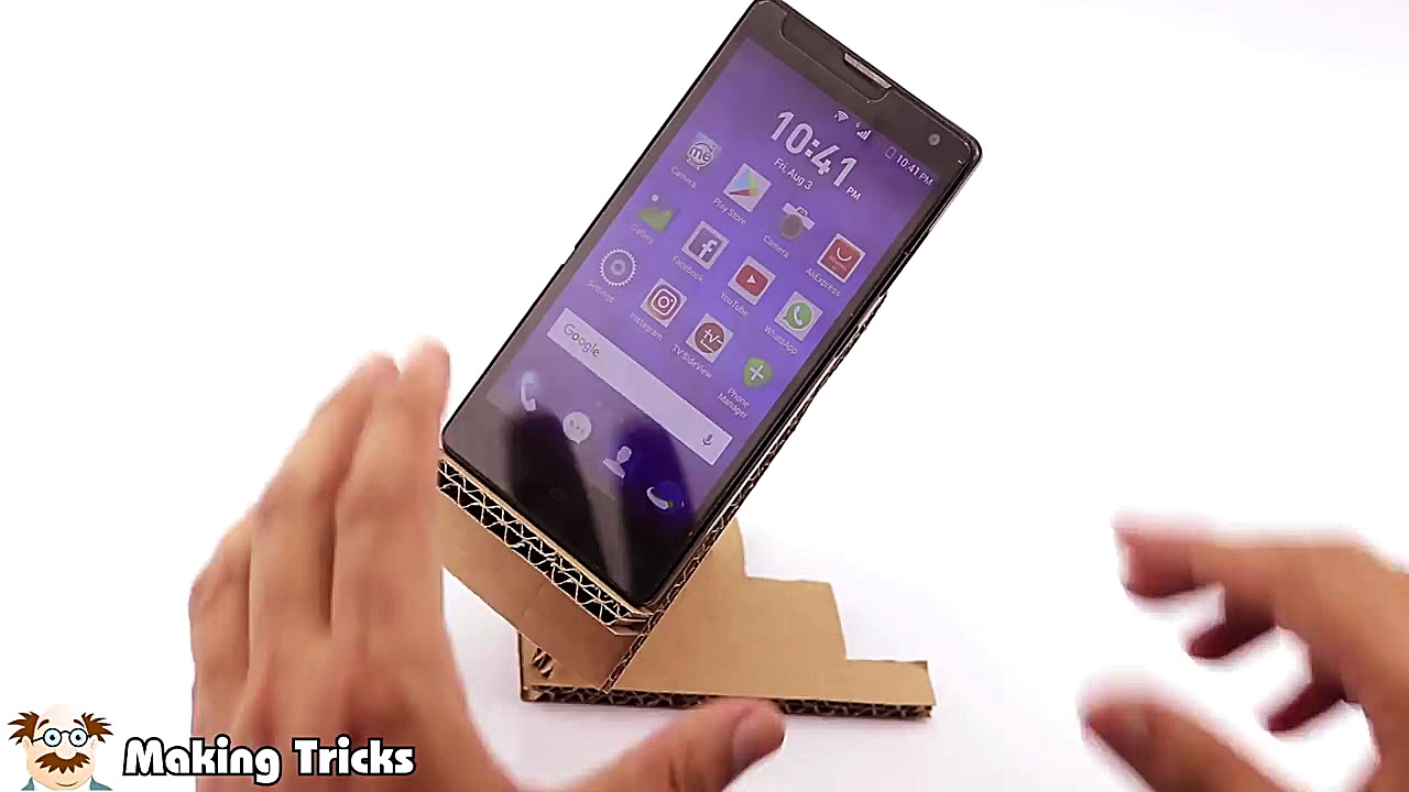 Make 4 Different Styles Of Mobile Phone Stand Using Cardboard