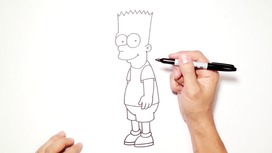 How to Draw Bart Simpson- Simple Video Lesson