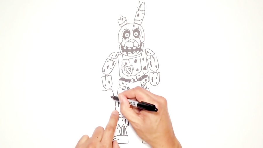 How to Draw Springtrap- Five Nights at Freddy's 3- Video Lesson