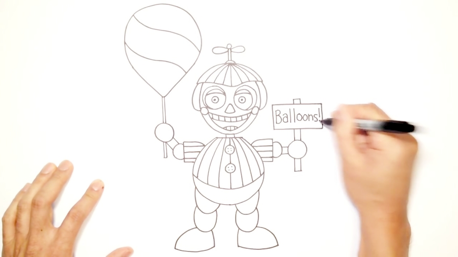 How to Draw Balloon Boy- FNAF 2- Video Lesson
