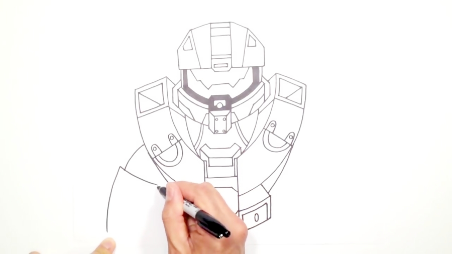 How to Draw Master Chief | Halo 5