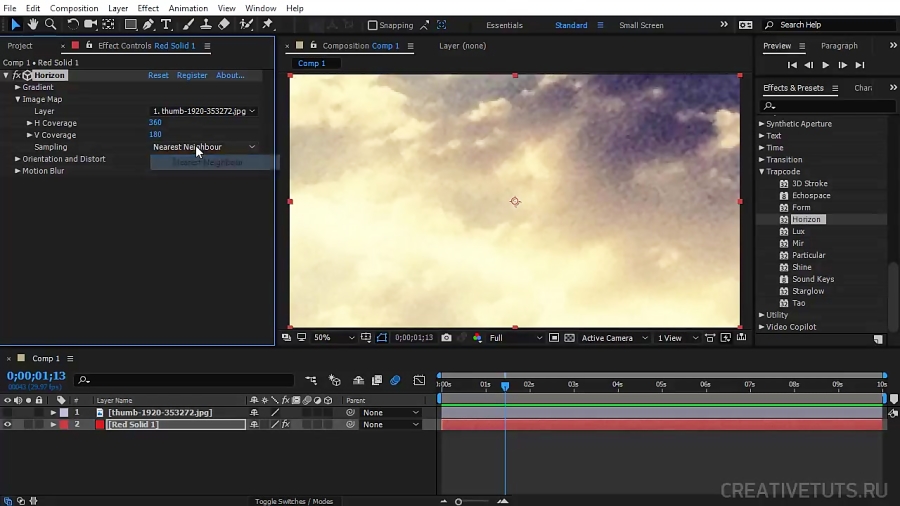 Изучаем Trapcode Horizon в After Effects (Как с ним работать)