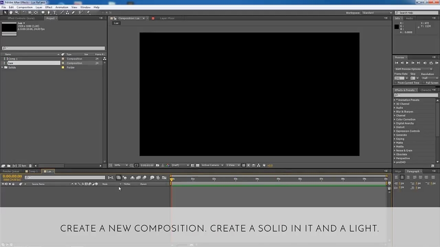 How to make an Intro to Trapcode Lux in After Effects