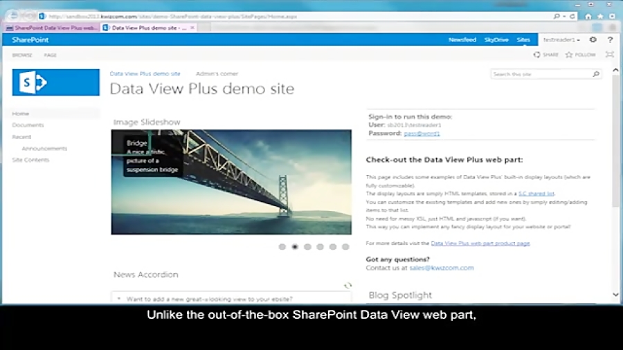 KwizCom Data View Plus web part