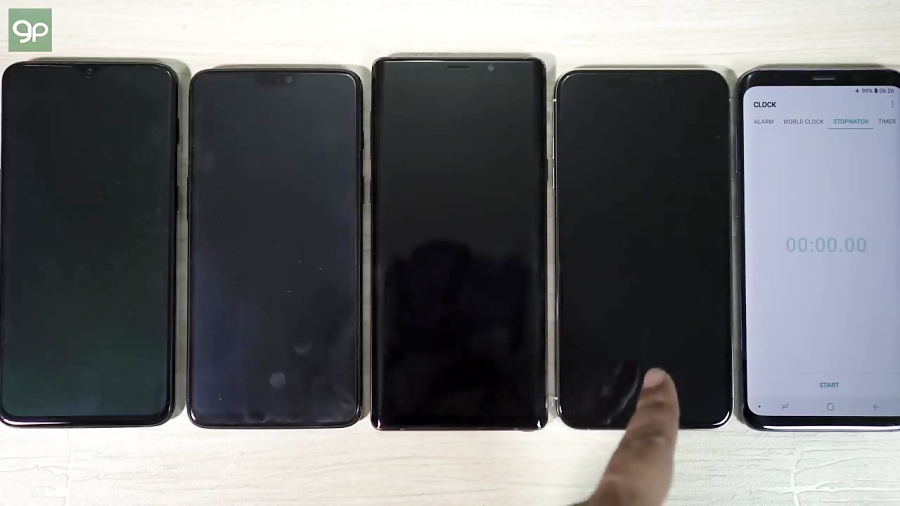 ONEPLUS 6T vs NOTE 9 vs iPHONE XS MAX vs OP6 Battery Drain Speed Test!