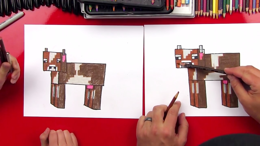 How To Draw A Minecraft Cow