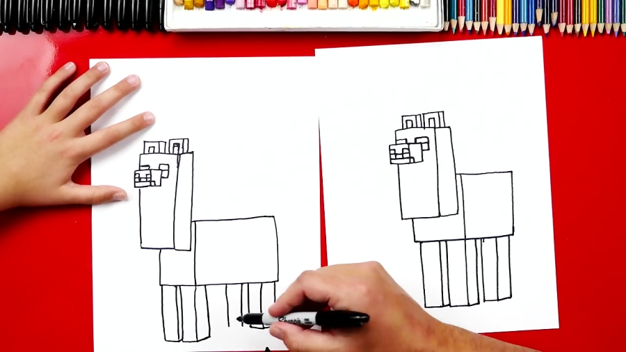 How To Draw A Minecraft Llama