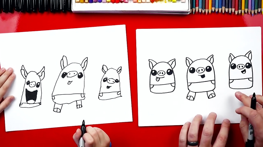How To Draw The Three Little Pigs